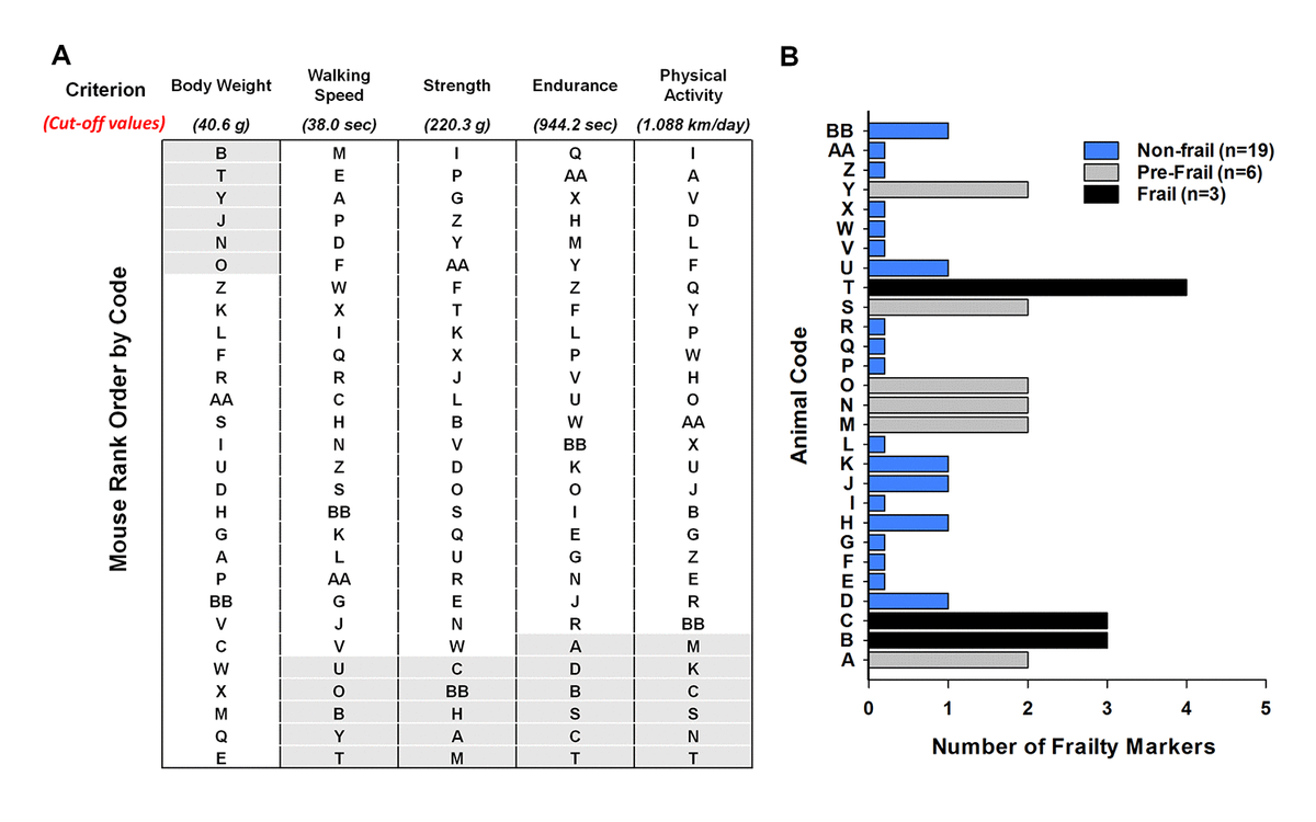 Assessing onset, prevalence and survival in mice using a frailty ...